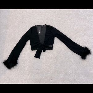 Fashion Nova | Tops | Fuzzy Cuffs Crop Top | Poshmark